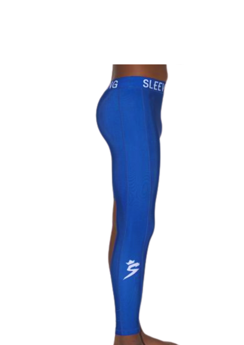 BLUE SOLID ONE LEG LEGGINGS – Sleeve King Athletics