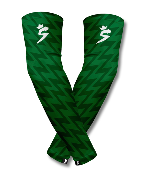(GREEN) ZIG ZAG ARM SLEEVES – Sleeve King Athletics